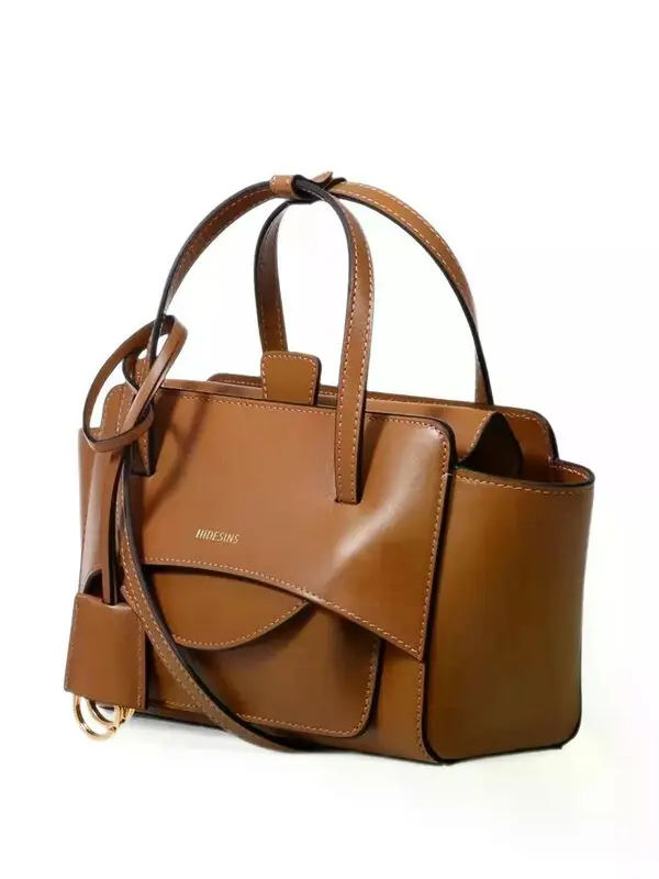 HIDESINS S Flap Leather Tote Bag - Brown