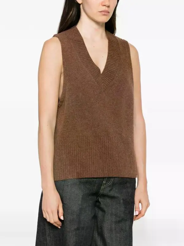 TAIGA TAKAHASHI Ribbed-knit V-neck Vest