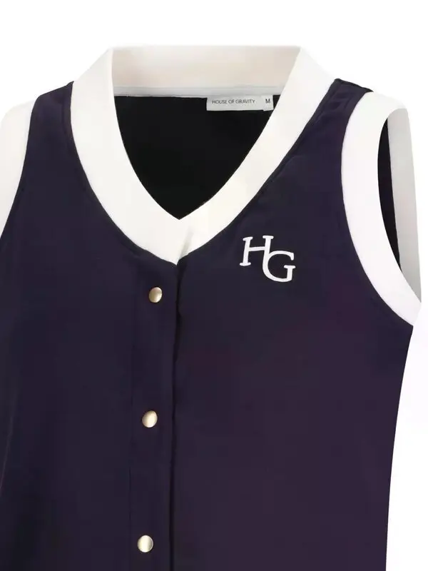 HOUSE OF GRAVITY Spencer V-neck Logo-print Gilet