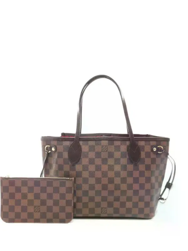 LOUIS VUITTON 2018 Pm Neverfull Damier Ebene Tote Bag - Brown