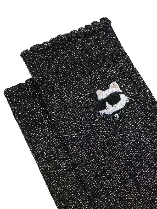 Karl Lagerfeld Ikon Metallic-thread Socks