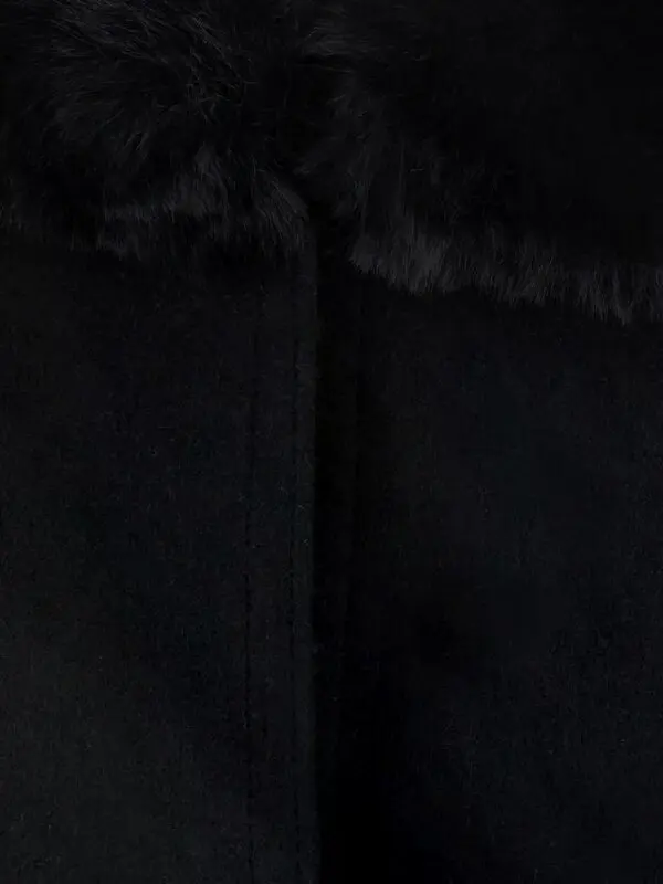TWINSET Soft Poncho With Faux-fur