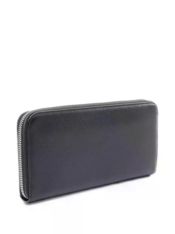 Prada 2010 Saffiano Round Zip Wallet - Black