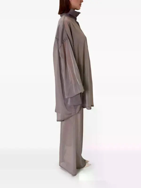 TANIA ORELLANA Oriental Chiffon Straight-cut Maxi Skirt