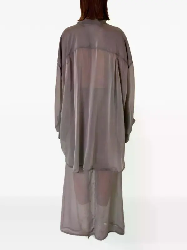 TANIA ORELLANA Oriental Chiffon Straight-cut Maxi Skirt