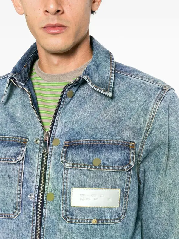 YES LONDON Zip-up Denim Shirt