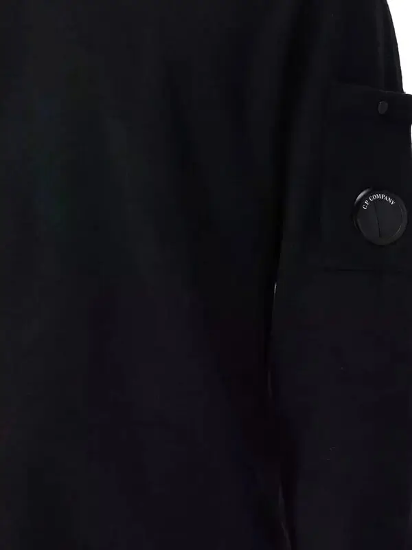C.P. COMPANY Merino Wool Felted Lens Half Zip Sweater
