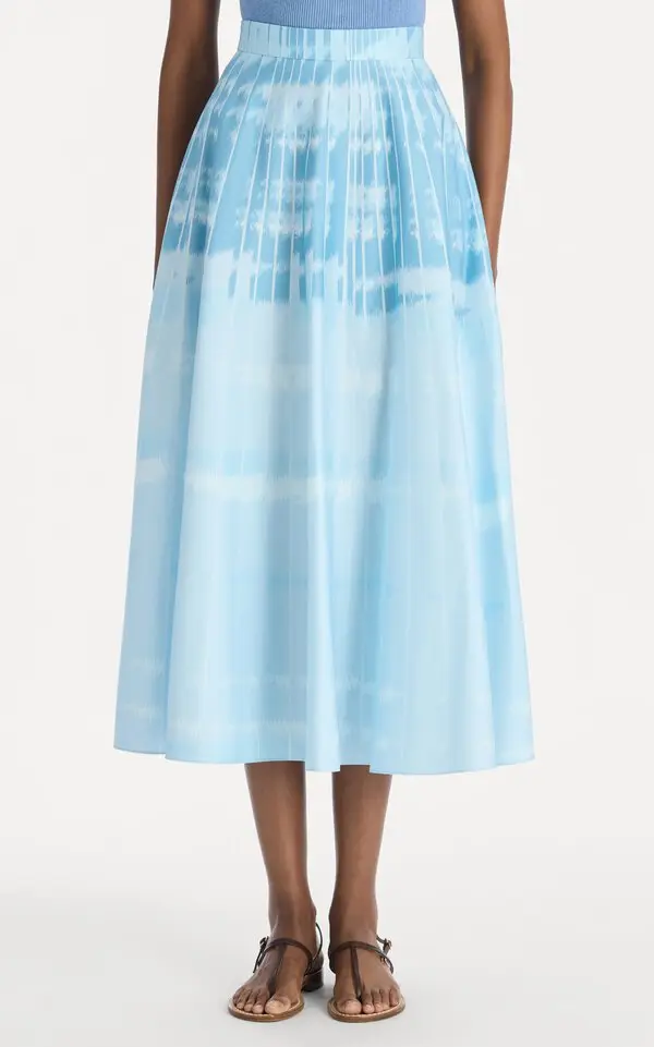 Oscar De La Renta Abstract Houndstooth Stretch-cotton Midi Skirt