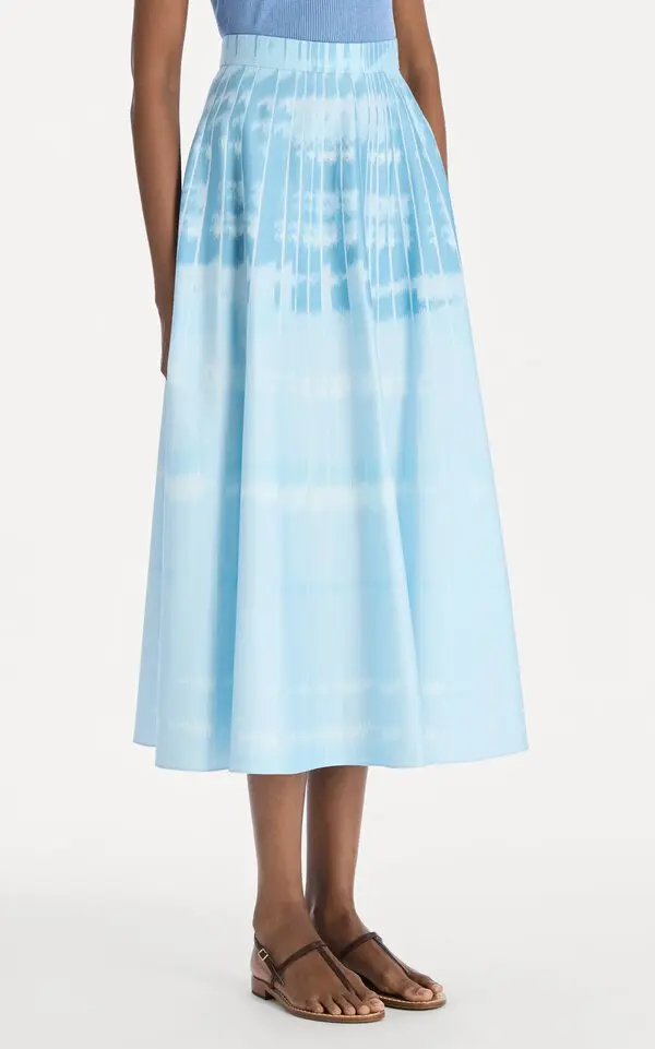 Oscar De La Renta Abstract Houndstooth Stretch-cotton Midi Skirt