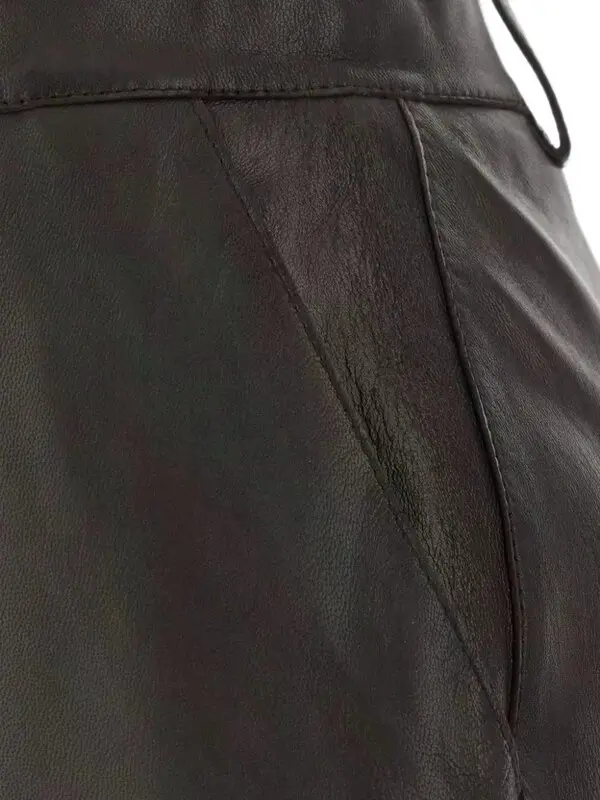 P.a.r.o.s.h High-waisted Leather Midi Skirt