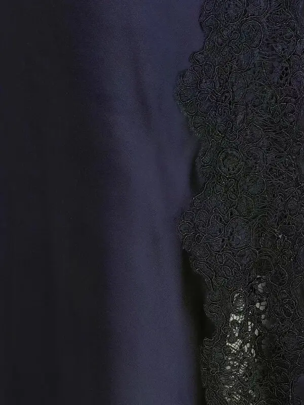 Alice + Olivia Maeve Lace-trim Satin Midi Skirt