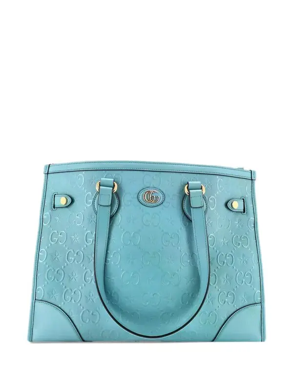 Gucci Star Gg Embossed Leather Medium Tote Bag
