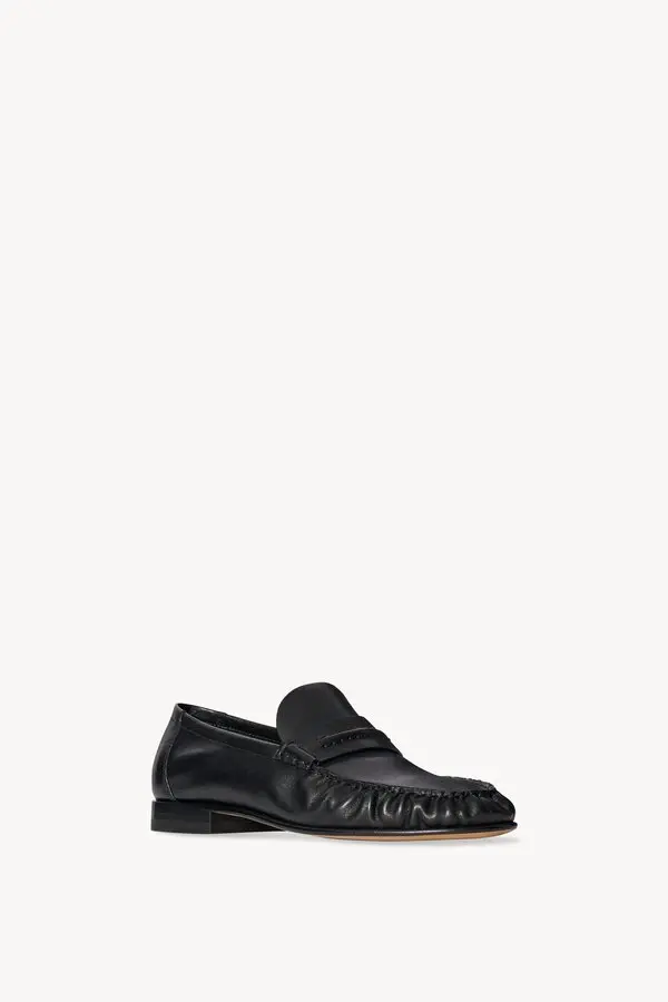 THE ROW Theo Moccasin - Black