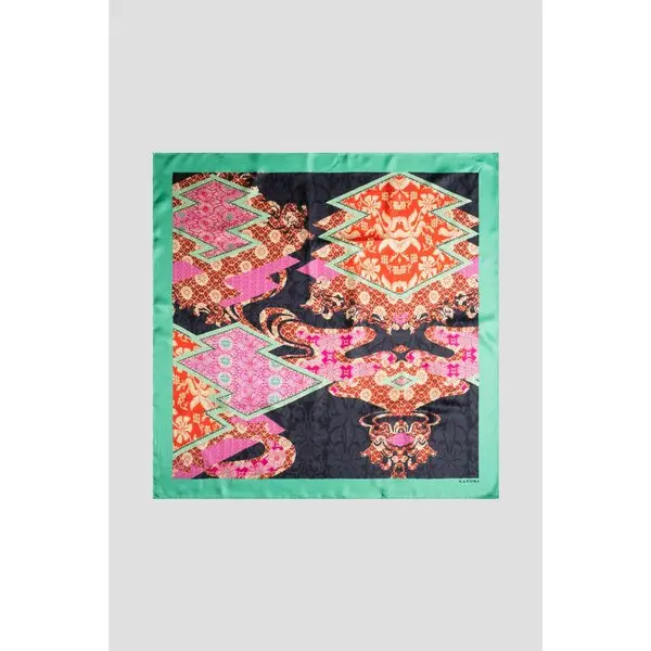 Natori Imperial Dragon Silk Scarf - Black/multi