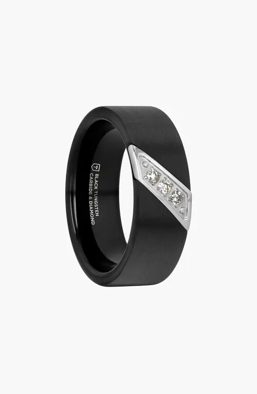 LARSON JEWELERS Liam Tungsten Carbide Diamond Wedding Band