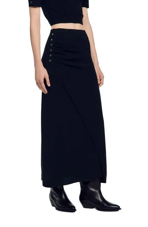 Sandro Gathered Knit Skirt