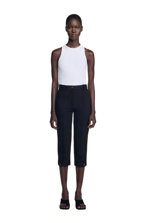 Sandro Pleated Capri Trousers