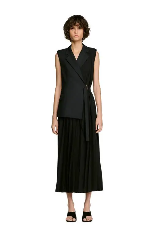 Sandro 2-in-1 Wraparound Maxi Dress