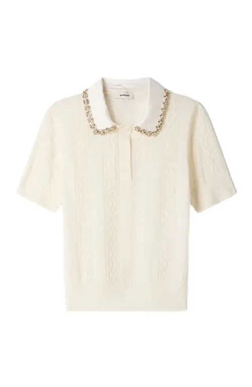 Sandro Jewellery-neck Pointelle Sweater
