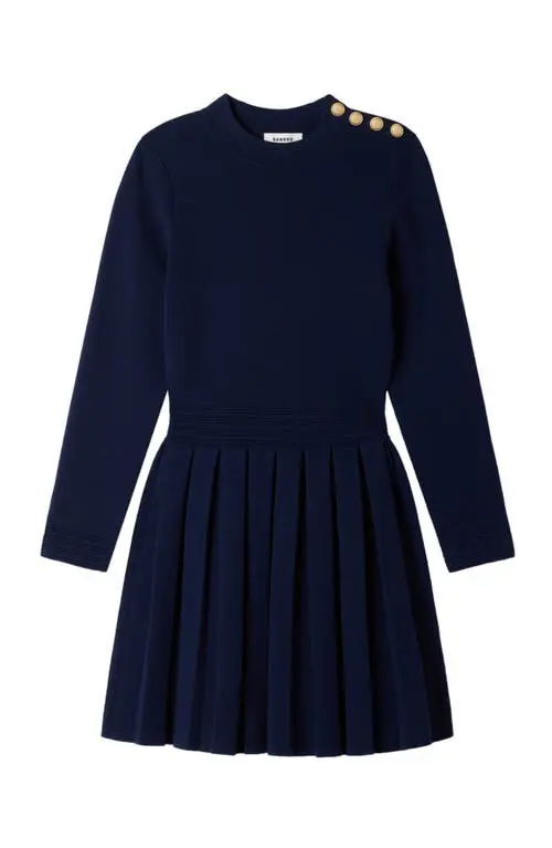 Sandro Short Knit Dress With Buttons