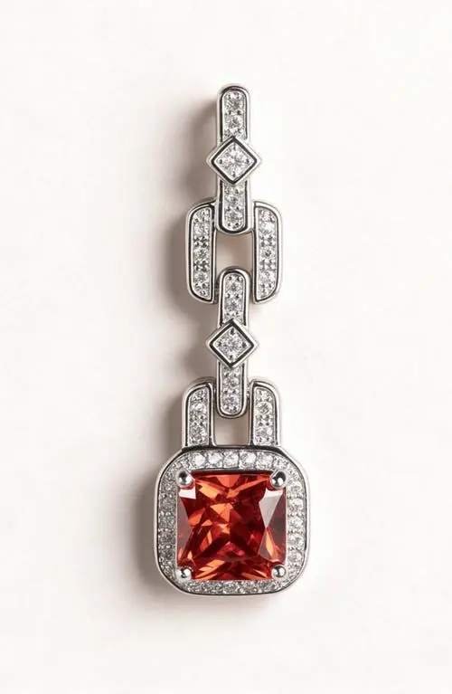 MODENAIRE Geometric Linked Square Statement Drop Earrings