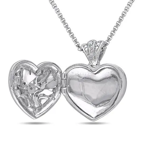 JULIANNA B. Diamond Heart Locket Pendant Necklace