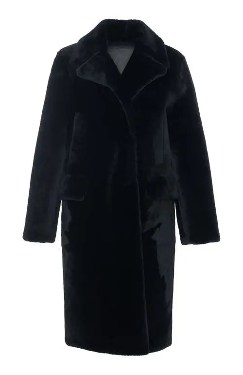 Gorski Genuine Shearling Short Coat With Patch Pockets