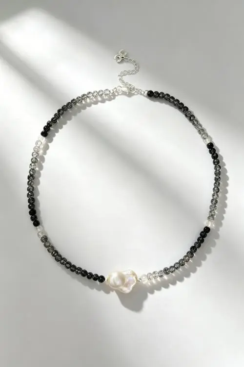 CLASSICHARMS Kora Baroque Pearl & Rutilated Quartz Necklace