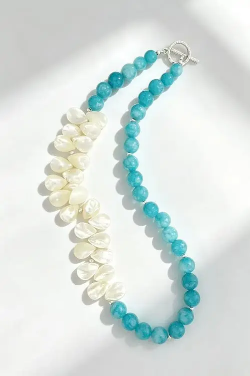 CLASSICHARMS Amazonite & Mother Of Pearl Necklace