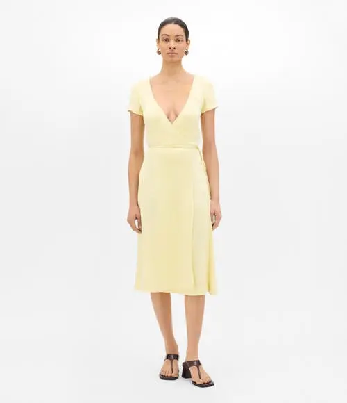 Another Tomorrow Fluid Wrap Dress