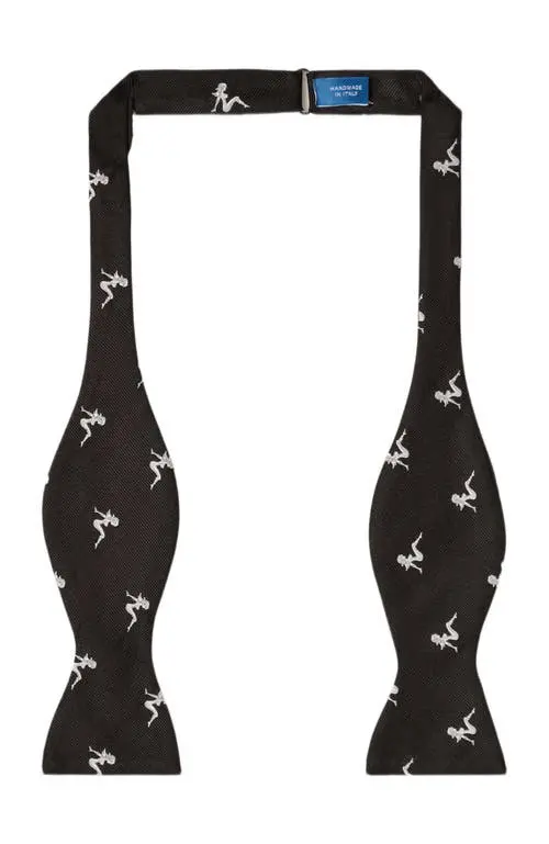 Robert Talbott Bond Pin-up Silhouette Silk Self-tie Bow Tie - Black