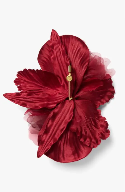 HELENA SIMON The Scarlet Orchid Floral Brooch