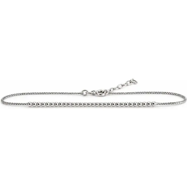 LENI JAMES The Parker Beaded Anklet - Silver