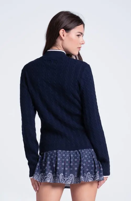 Lucky In Love Womens' Mini Cable 1/4 Zip Sweater