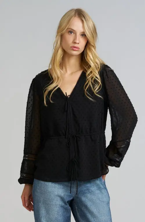 ELLE COLLECTION Lace Detailed Blouse - Black