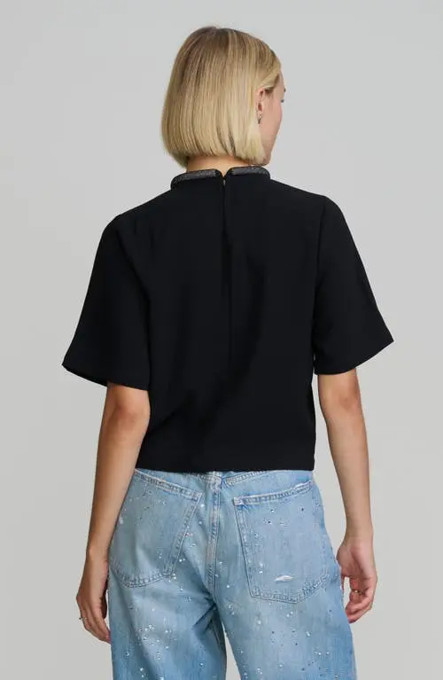 ELLE COLLECTION Embellished Neckline Top