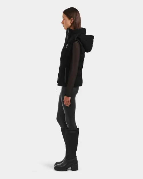 Rudsak Cassidy Women’s Knit Down Vest With Removable Hood