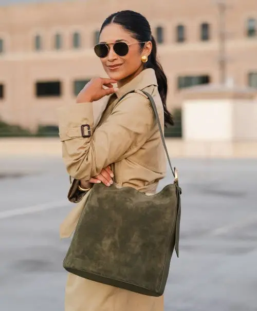 Gigi New York Avery Bucket Bag - Olive