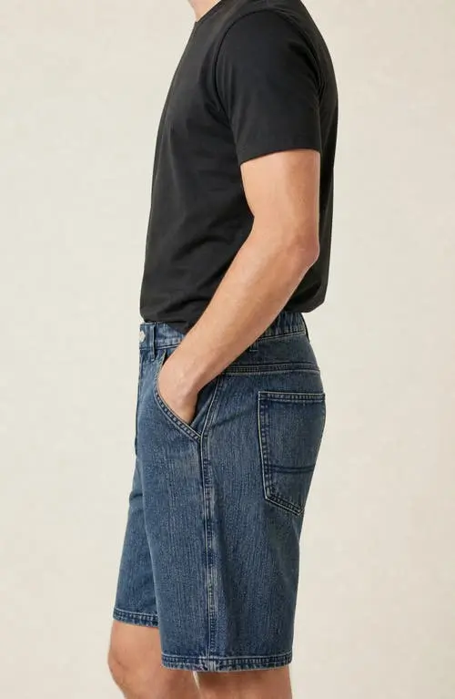 MODENAIRE Relaxed Fit Washed Denim Shorts With Utility Pockets