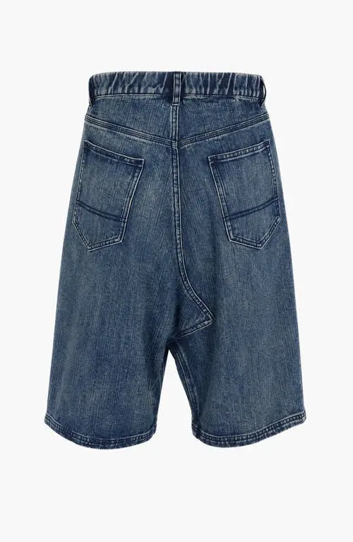 MODENAIRE Relaxed Fit Washed Denim Shorts With Utility Pockets