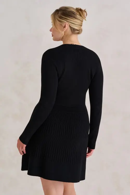 KADA The Woodland Rib Flared Dress - Ink