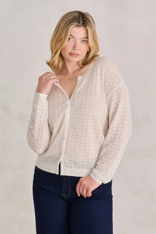 KADA The Woodland Pointelle Cardigan - Salt
