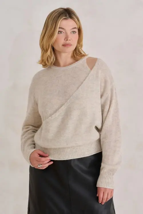 KADA The Woodland Draped Sweater - Salt