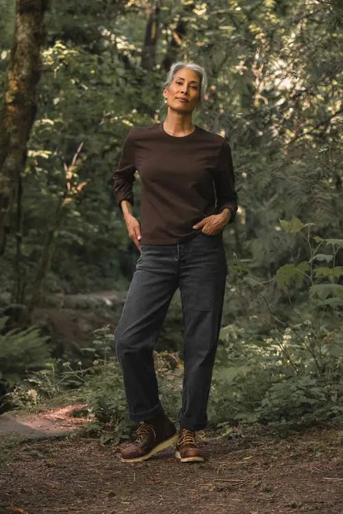Bridge & Burn Audrey Relaxed Long Sleeve Tee - Truffle
