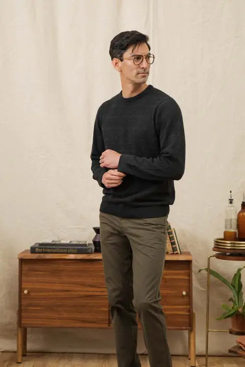 Bridge & Burn Calder Recycled Cotton Blend Sweater - Midnight