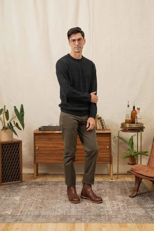 Bridge & Burn Calder Recycled Cotton Blend Sweater - Midnight