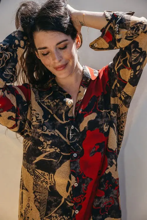 SUN CHILD Boyfriend Shirt Striiike