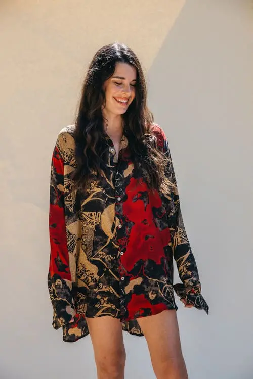 SUN CHILD Boyfriend Shirt Striiike
