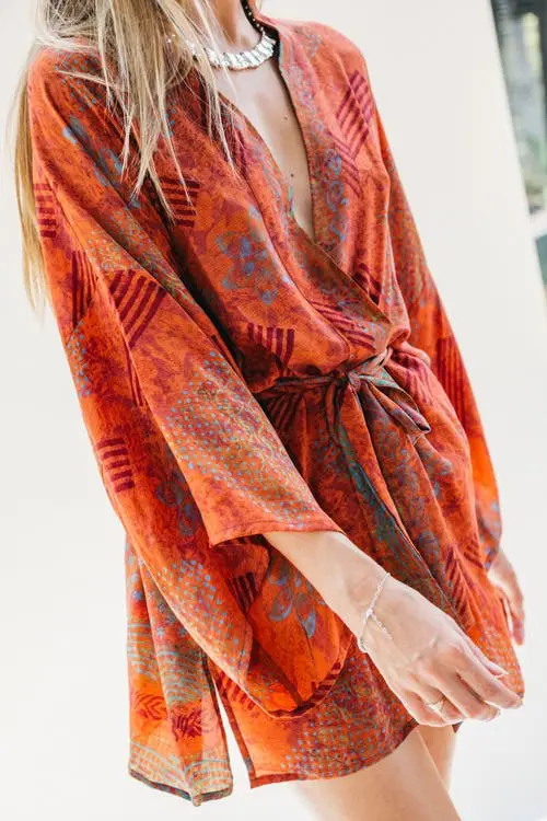 SUN CHILD Wrap Dress Natty