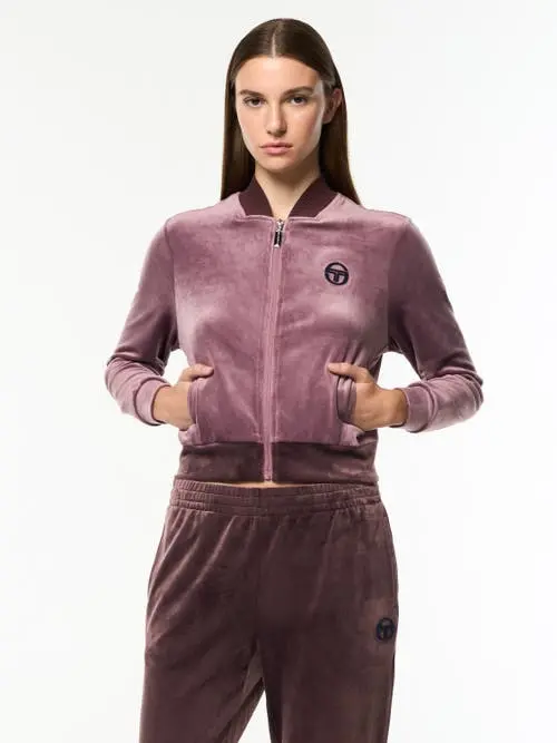 SERGIO TACCHINI Dalia Velour Track Jacket - Grape Shake